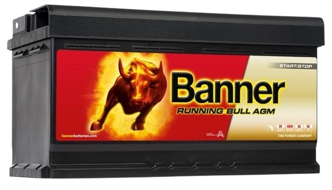 Banner 95Ah 850A 12V Running Bull AGM akumuliatorius 354x175x190mm ...